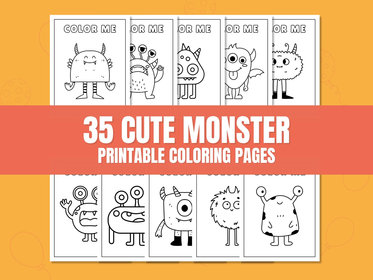 35 Cute Monster Printable Coloring Pages | Preschool & Kindergarten ...
