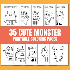 35 Cute Monster Printable Coloring Pages | Preschool & Kindergarten ...