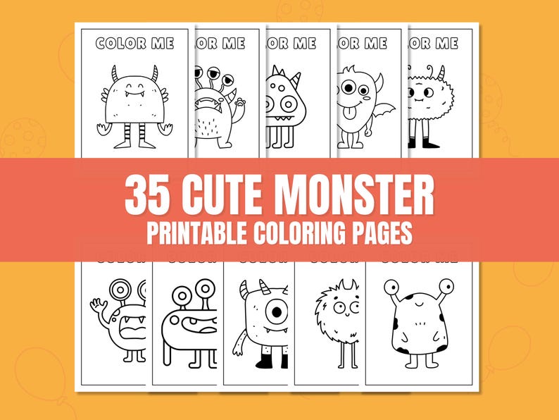 35 Cute Monster Printable Coloring Pages | Preschool & Kindergarten ...