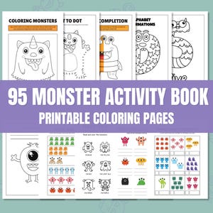 95 Monster Activity Book Printable Coloring Pages for Kids | Activity ...
