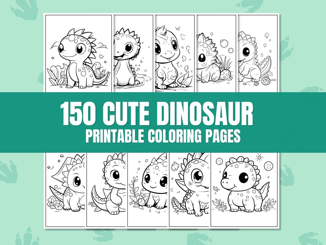 150 Cute Dinosaur Printable Coloring Pages for Kids | Preschool ...
