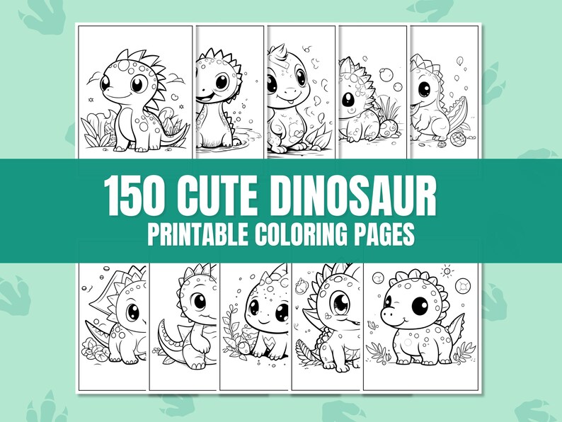 150 Cute Dinosaur Printable Coloring Pages for Kids | Preschool ...