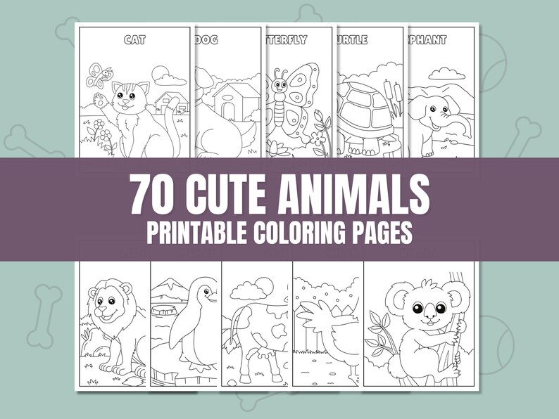 70 Cute Animals Printable Coloring Pages | Preschool & Kindergarten ...