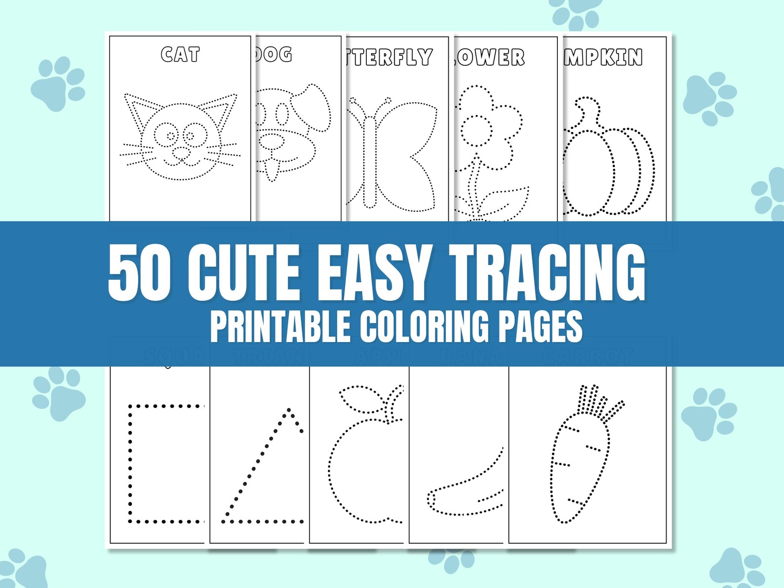 50 Cute Easy Tracing Printable Coloring Pages | Preschool ...