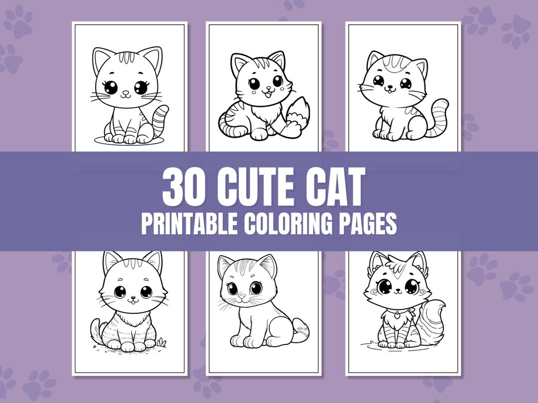 30 Cute Cat Printable Coloring Pages for Kids | Cute Cats Coloring Book ...
