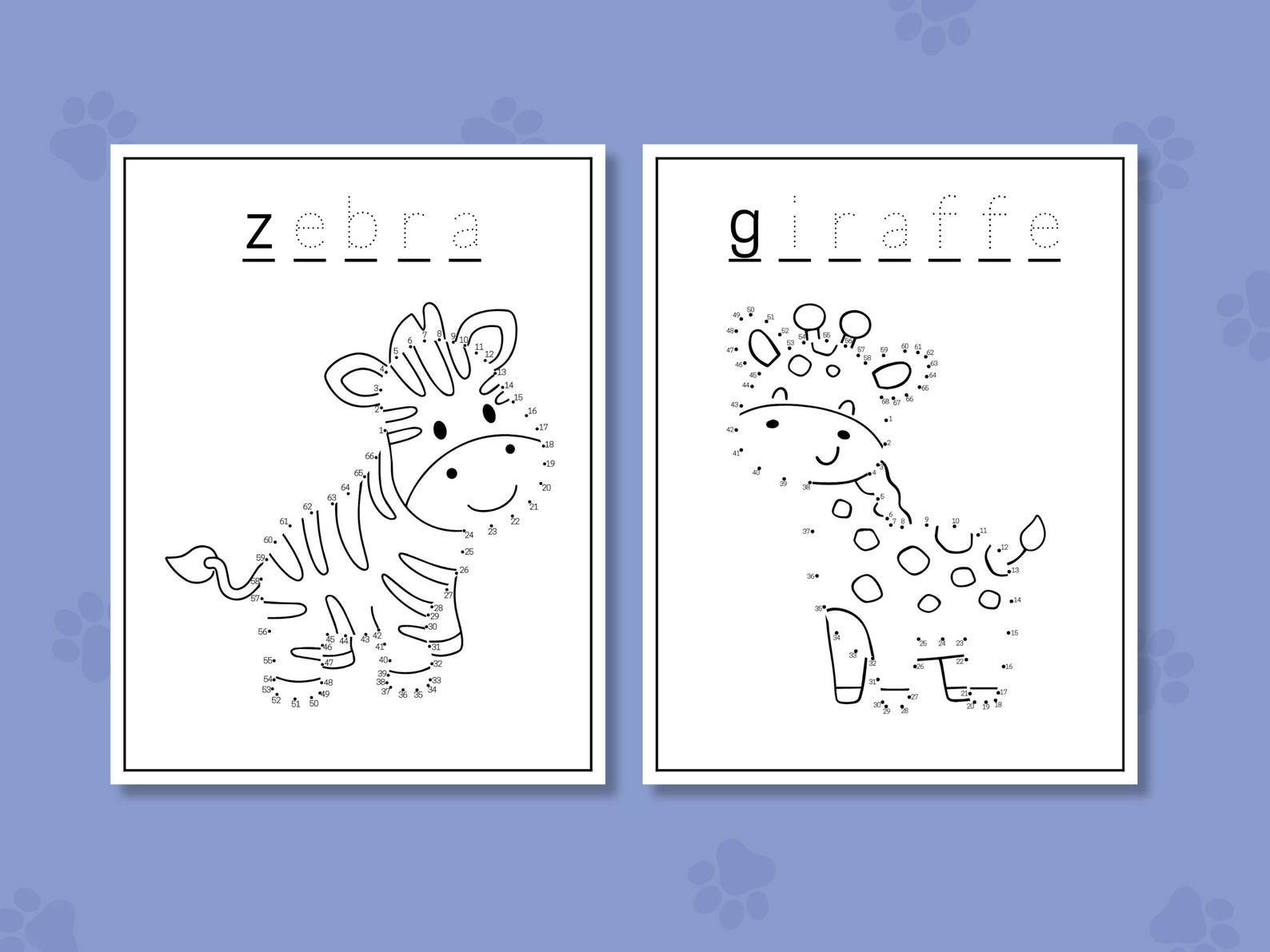 35 Cute Animals Dot to Dot Printable Coloring Pages | Animal Coloring ...