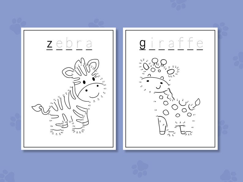 35 Cute Animals Dot to Dot Printable Coloring Pages | Animal Coloring ...