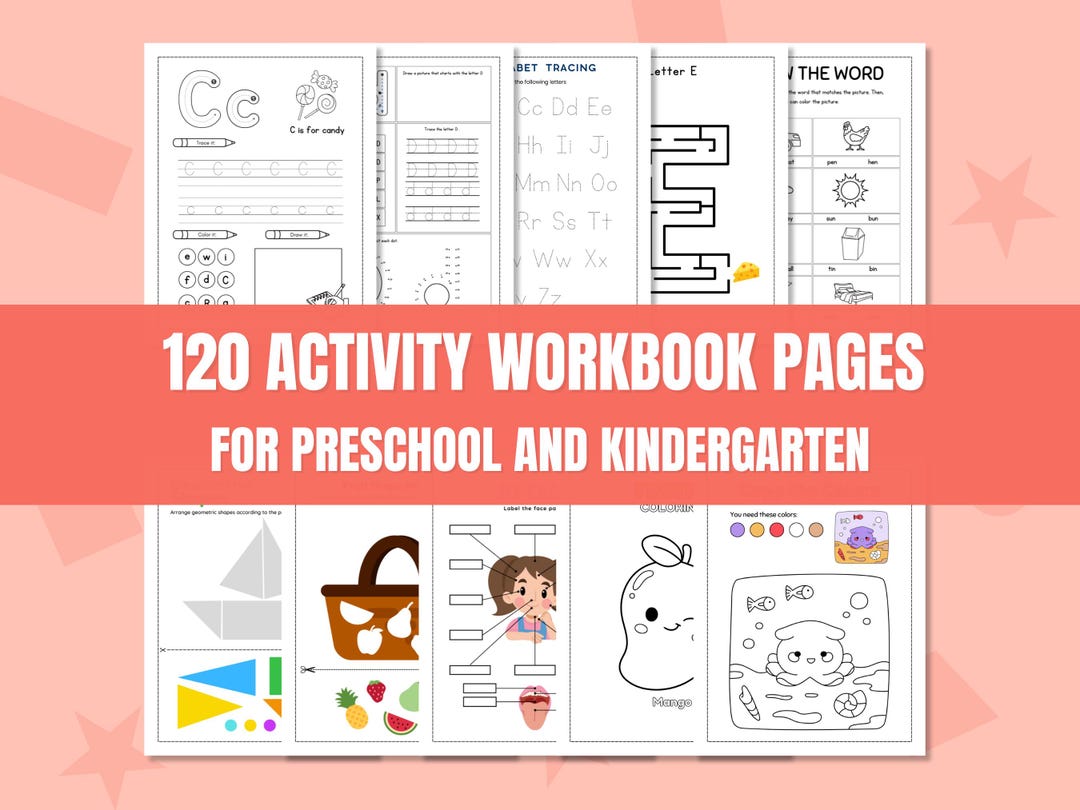120 Workbook Pages for Kindergarten & Preschool | Activity Books for ...