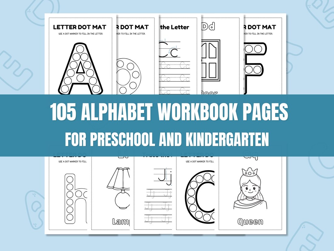 105 Alphabet Workbook Pages for Preschool and Kindergarten | Activity ...
