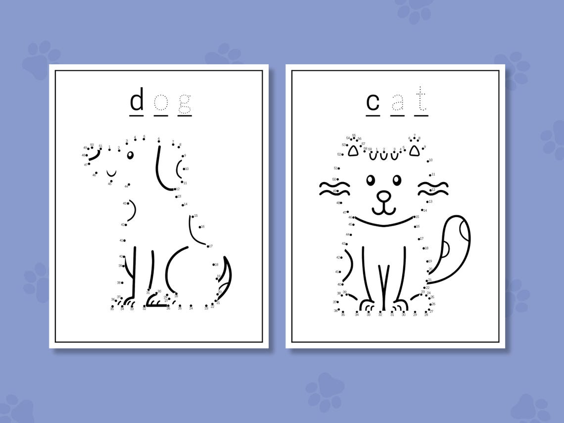 35 Cute Animals Dot to Dot Printable Coloring Pages | Animal Coloring ...