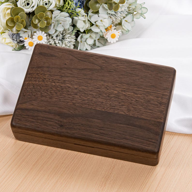 Black Walnut Jewelry Box Two-layer Wooden Organizer With Removable Top ...