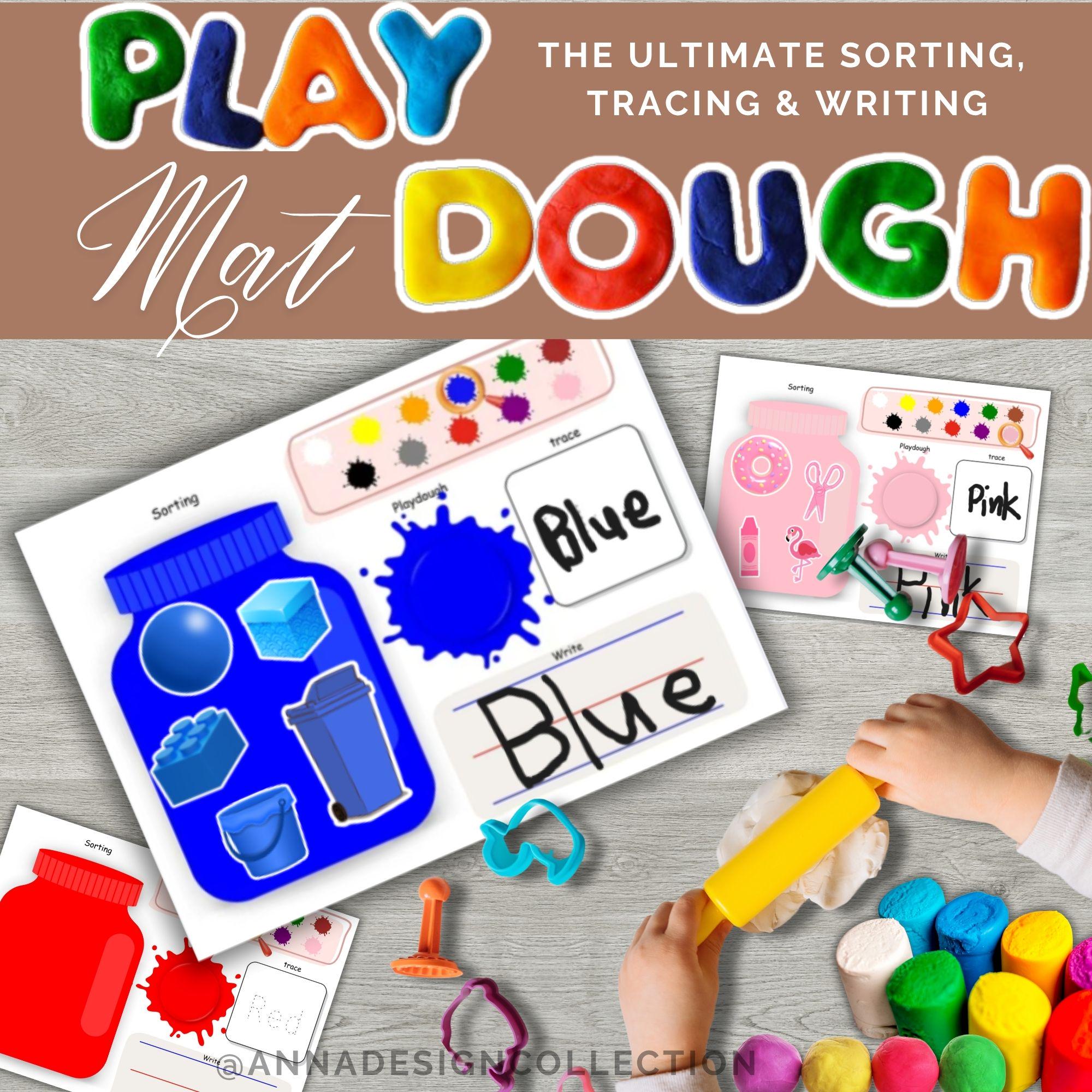 Jar Playdough Color Sorting, Tracing, Writing Playdough Mat - Etsy