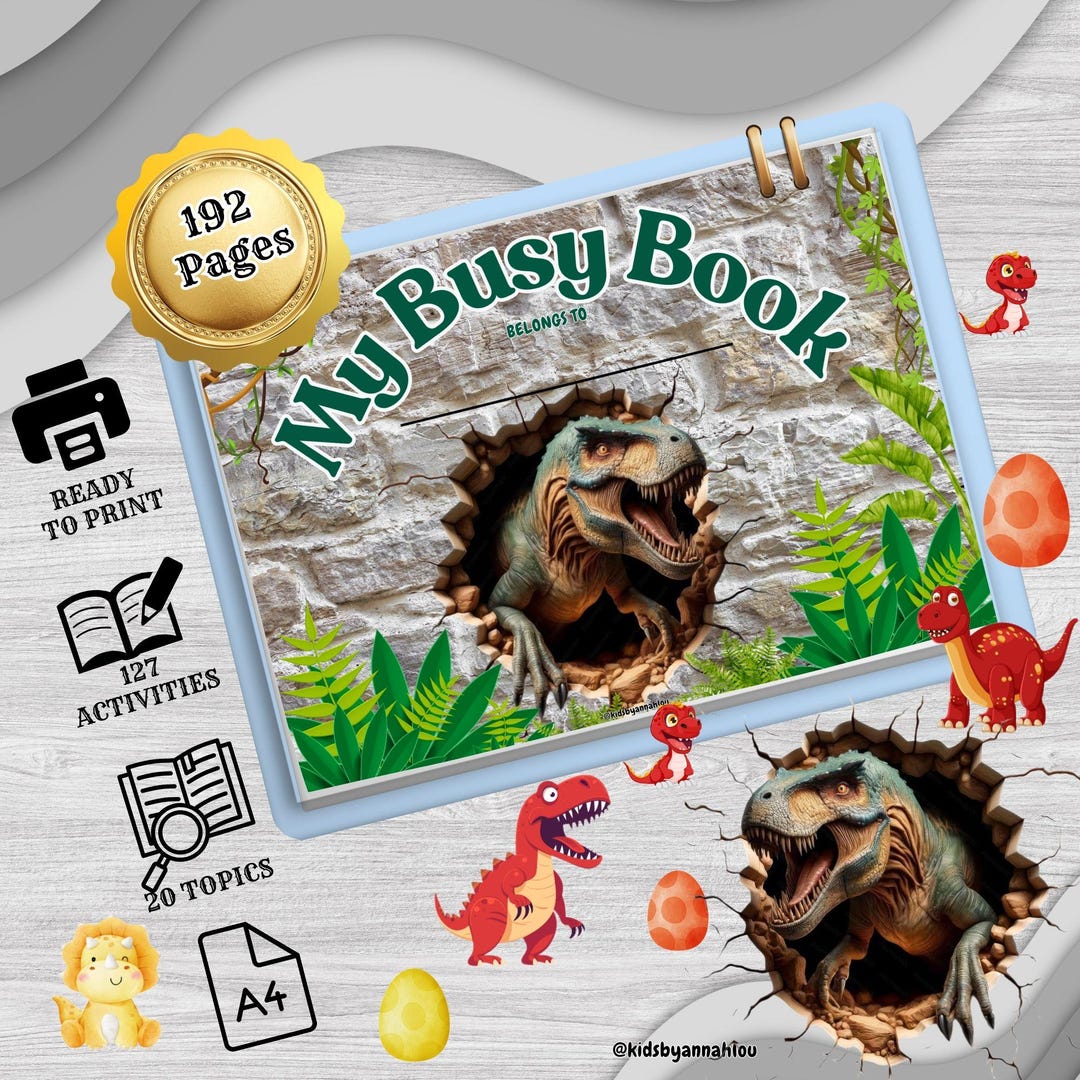 Dinosaur Busy Book Ready to Print 192 Pages - Etsy