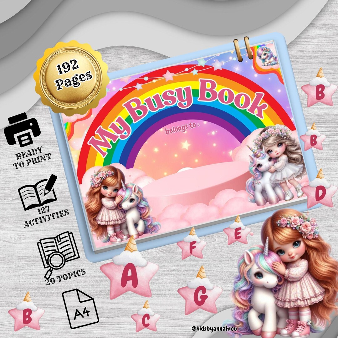 Unicorn Busy Book Ready to Print 192 Pages - Etsy