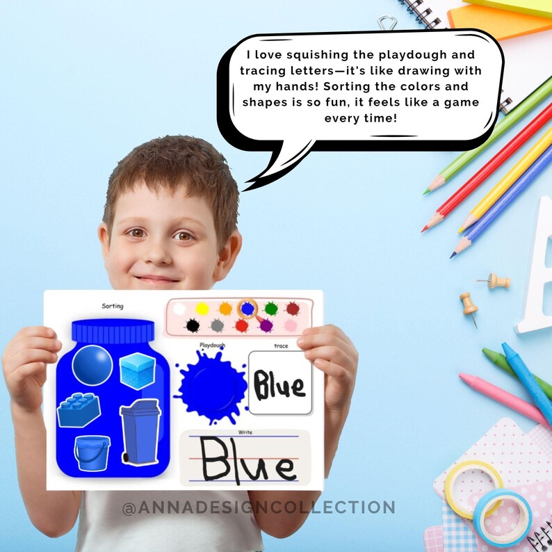 Jar Playdough Color Sorting, Tracing, Writing Playdough Mat - Etsy