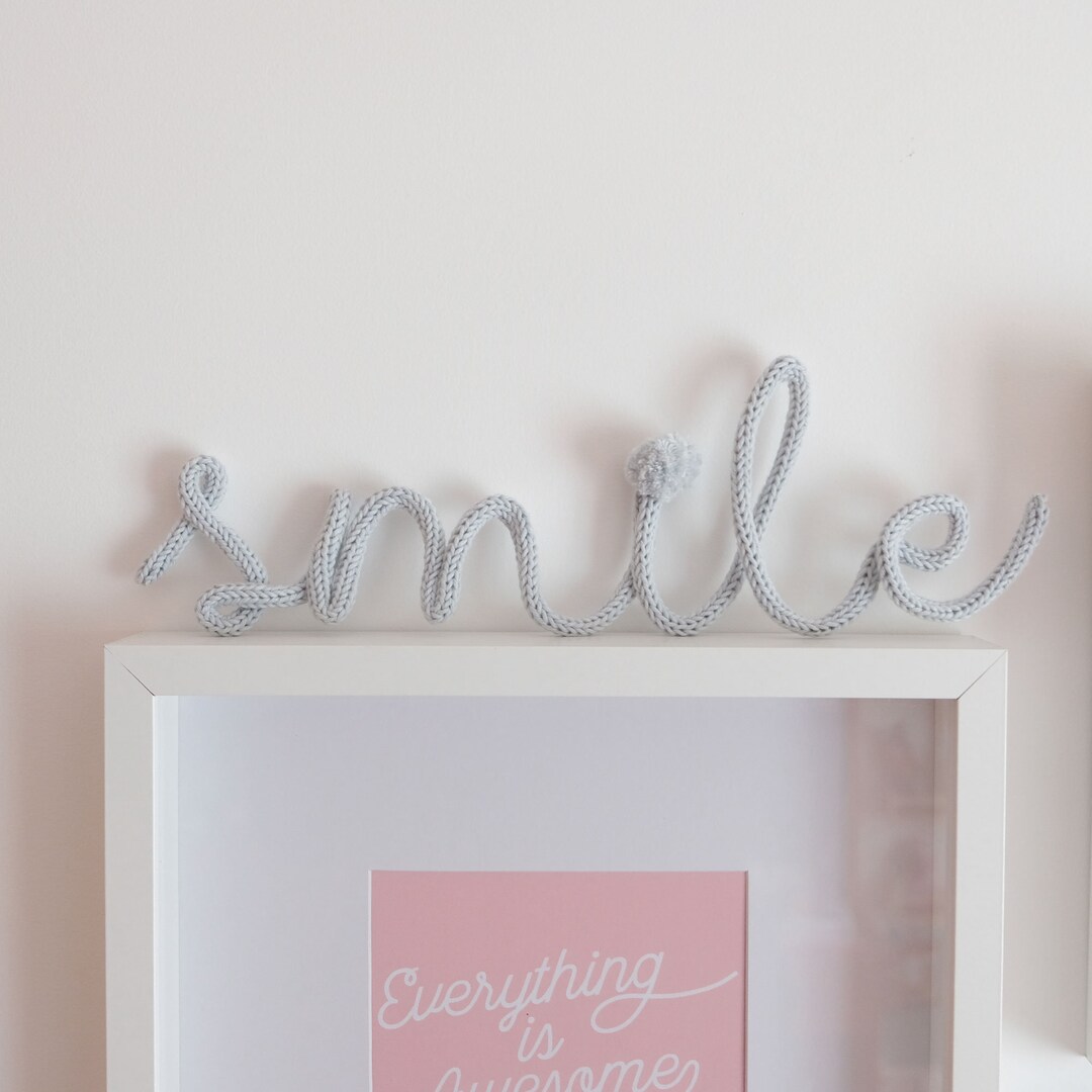 Smile Wire Knitted Word / Nursery Wall Decor / Kids Bedroom Door ...