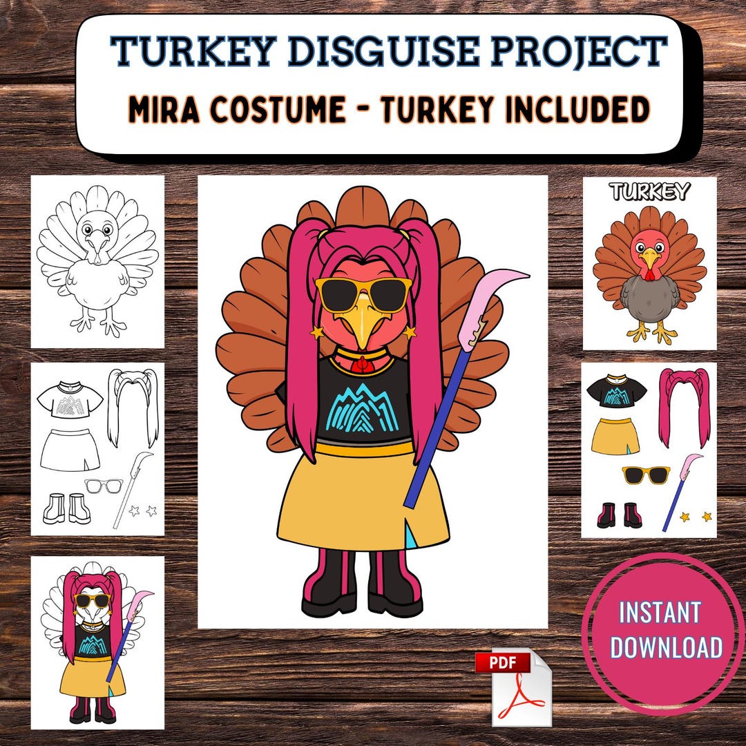 Demon Hunters Mira Turkey Disguise Printable, Thanksgiving (instant ...