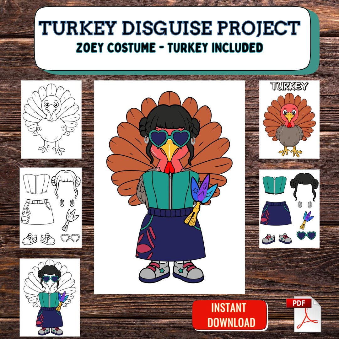 Demon Hunters Turkey Disguise Printable, Zoey Turkey Disguise, Star ...
