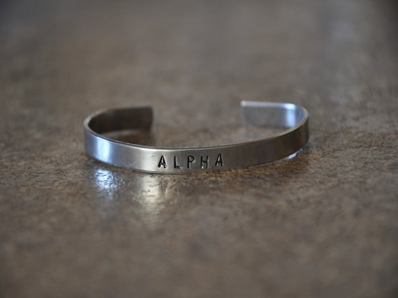Alpha teen Wolf Inspired Handstamped Aluminum Cuff - Etsy