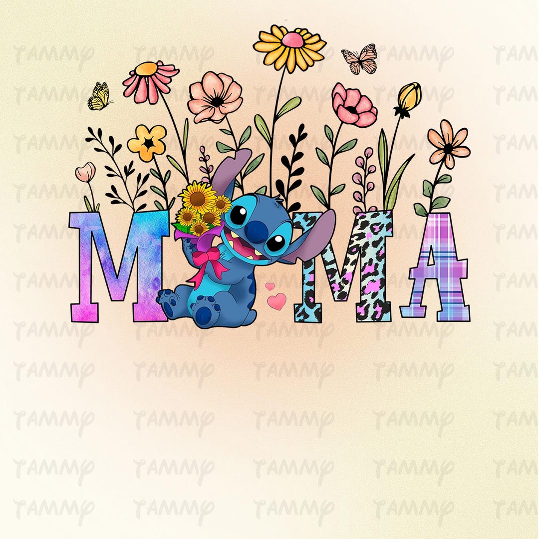 Floral Mama Stitch Happy Mothers Day PNG, Stitch Png, Mother's Day Png ...