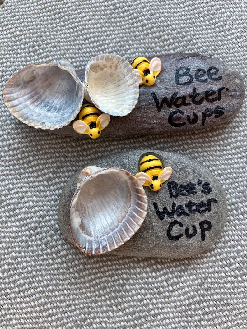 Bee Water Station Handmade With Pebbles and Seashells. - Etsy UK