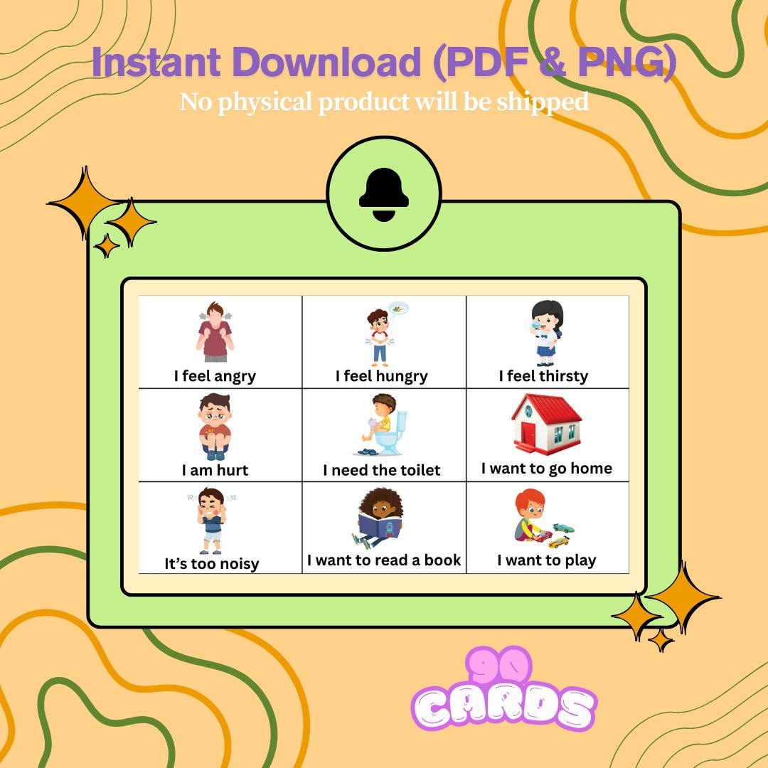 Communication Speech Flash Cards ASD for Kids With Autism Learning ...