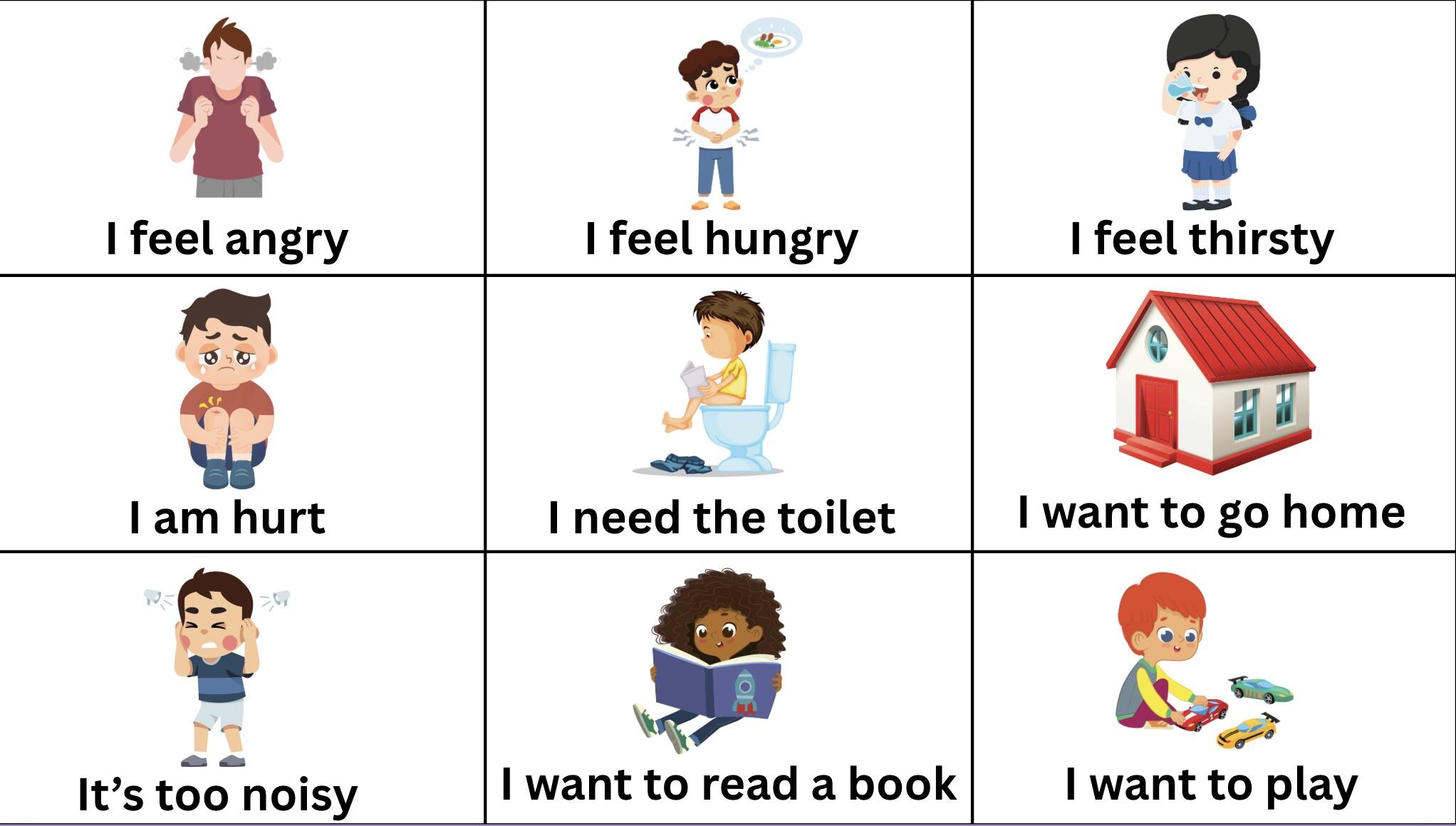 Communication Speech Flash Cards ASD for Kids With Autism Learning ...