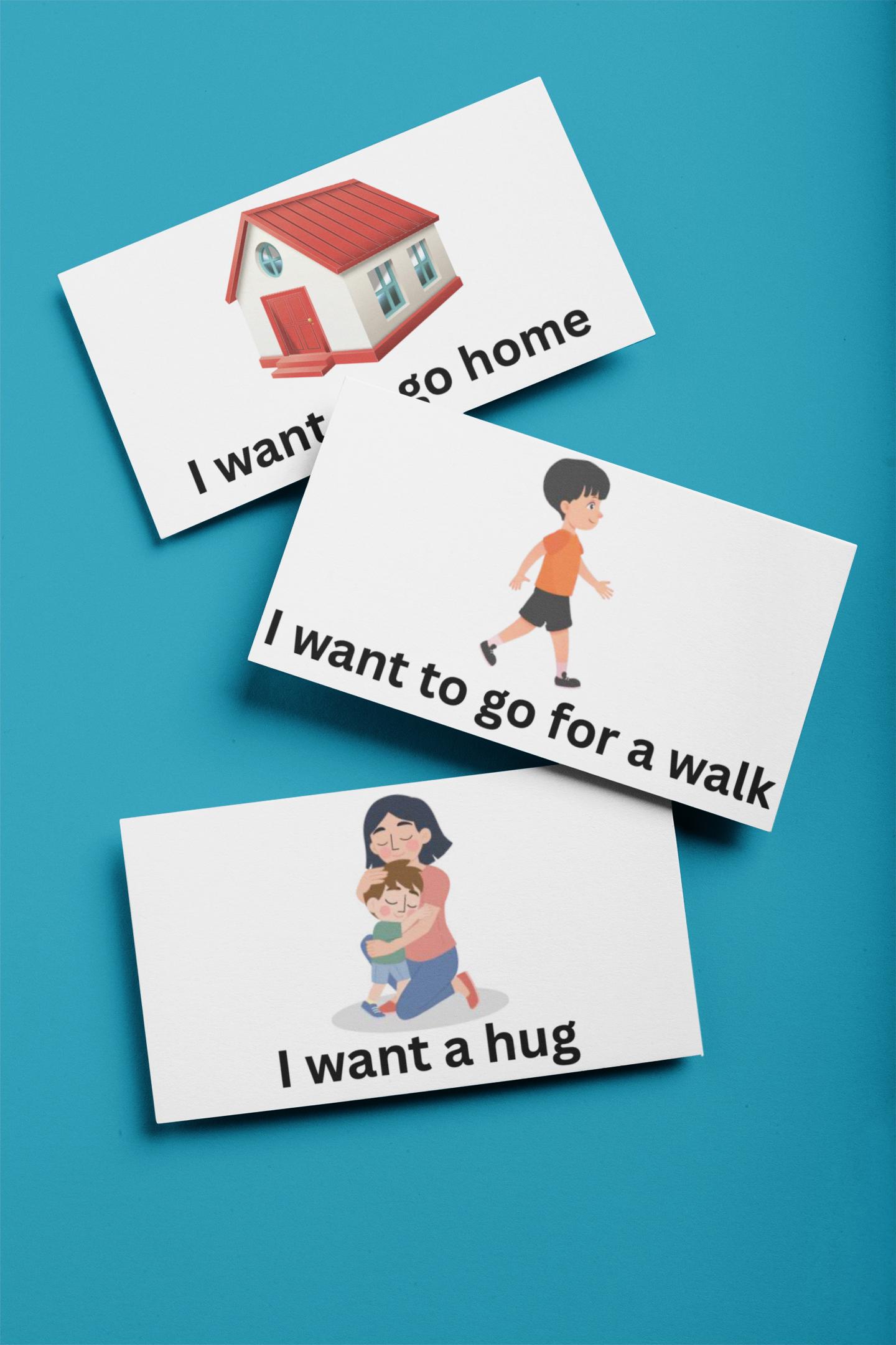 Communication Speech Flash Cards ASD for Kids With Autism Learning ...