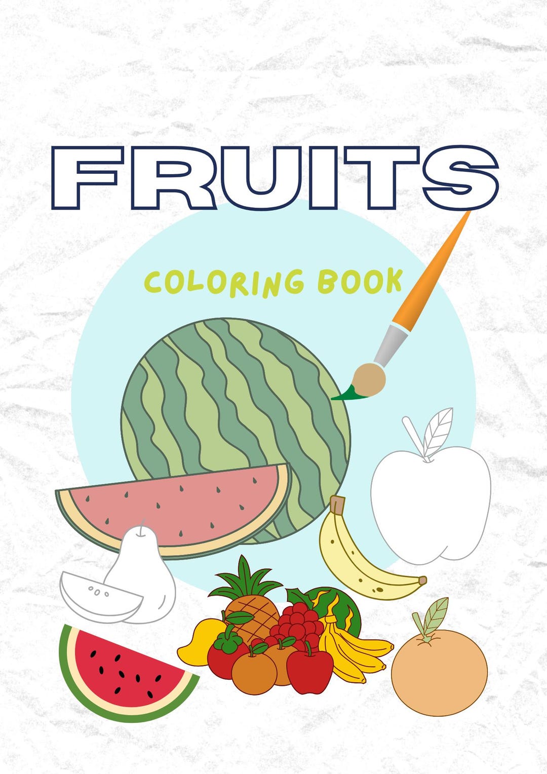 Simple Fruits Coloring Books for Kids - Etsy