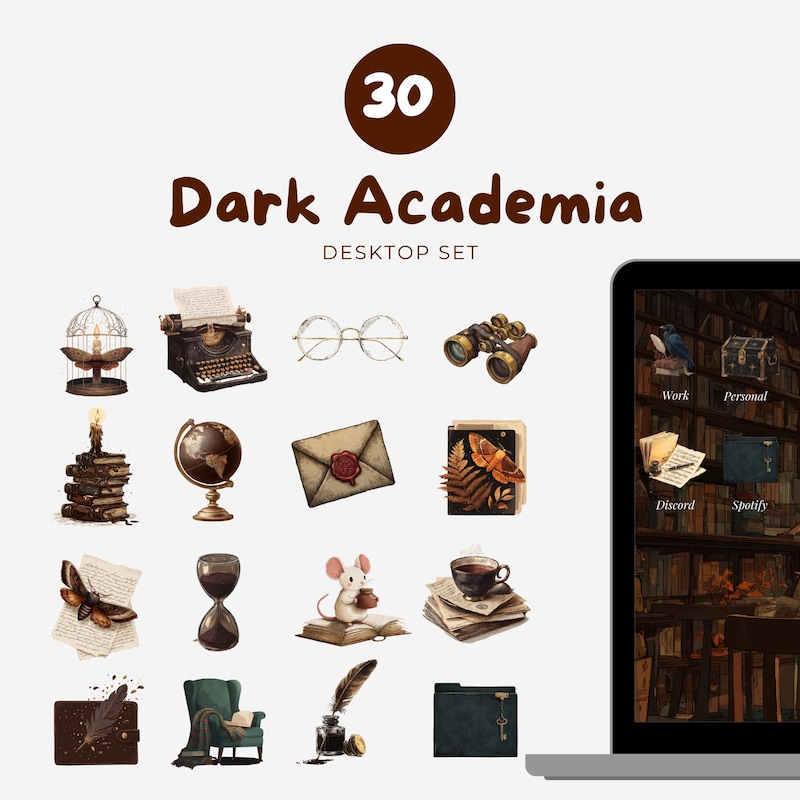 Dark Academia Mac Icons - Etsy