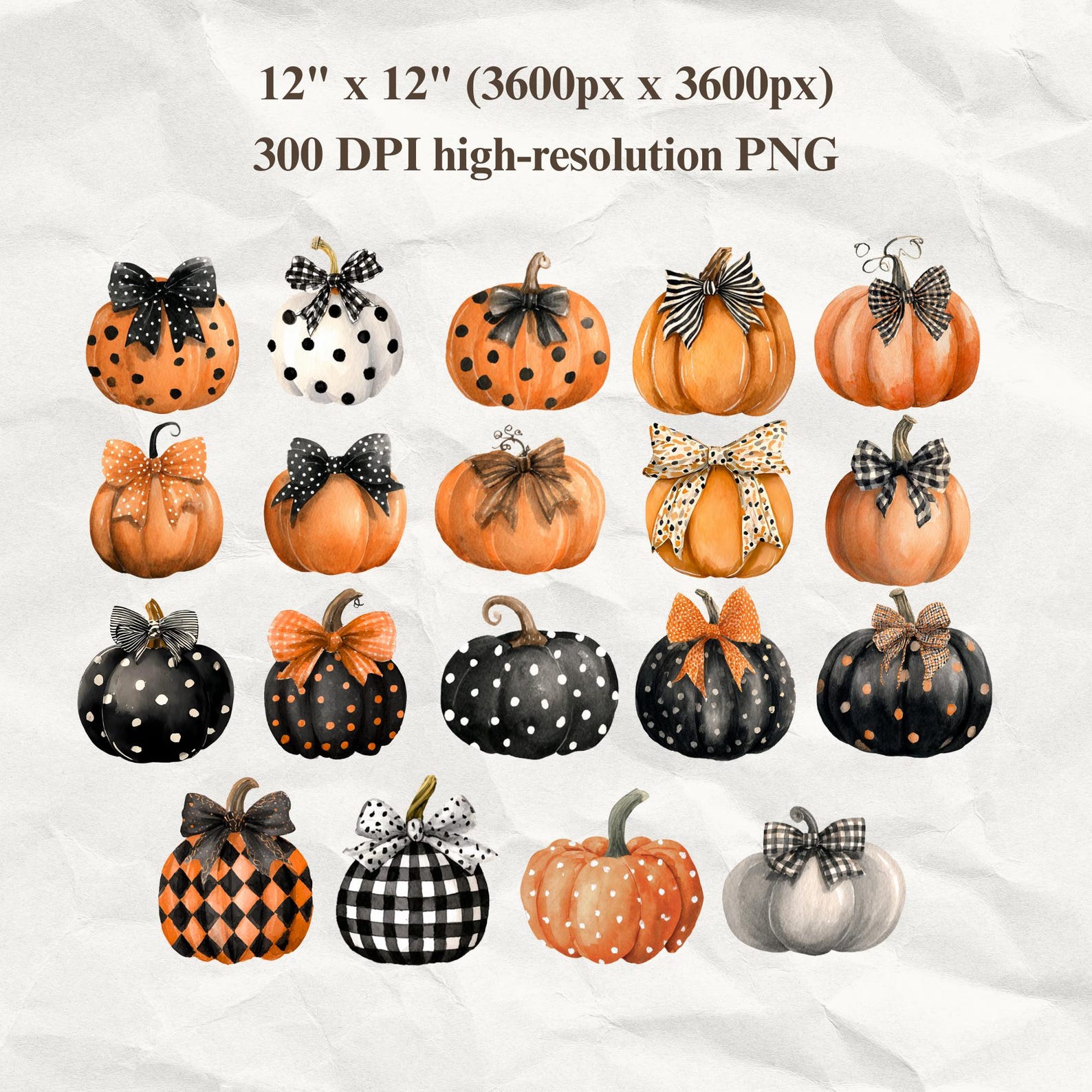 40 Pumpkin Coquette Clipart, Whimsical Pumpkin Illustrations, High ...