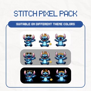 Stitch Pixel Emote Pack, Cute Chat Emotes for Twitch Discord Youtube ...