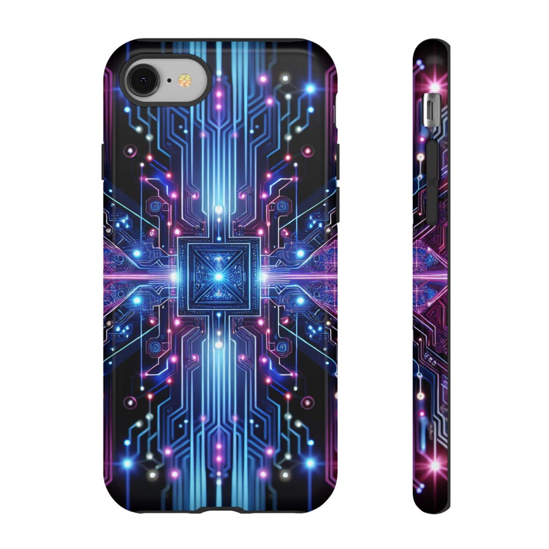 Futuristic Phone Case With Circuit Design, Durable Tech Protector, Cool ...