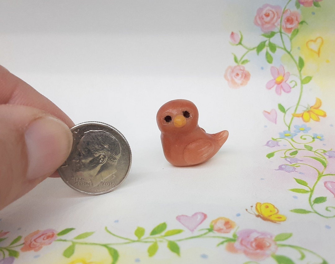 Baby Bird Miniature Sculpture - Hand Sculpted - FREE U.S. SHIPPING ...