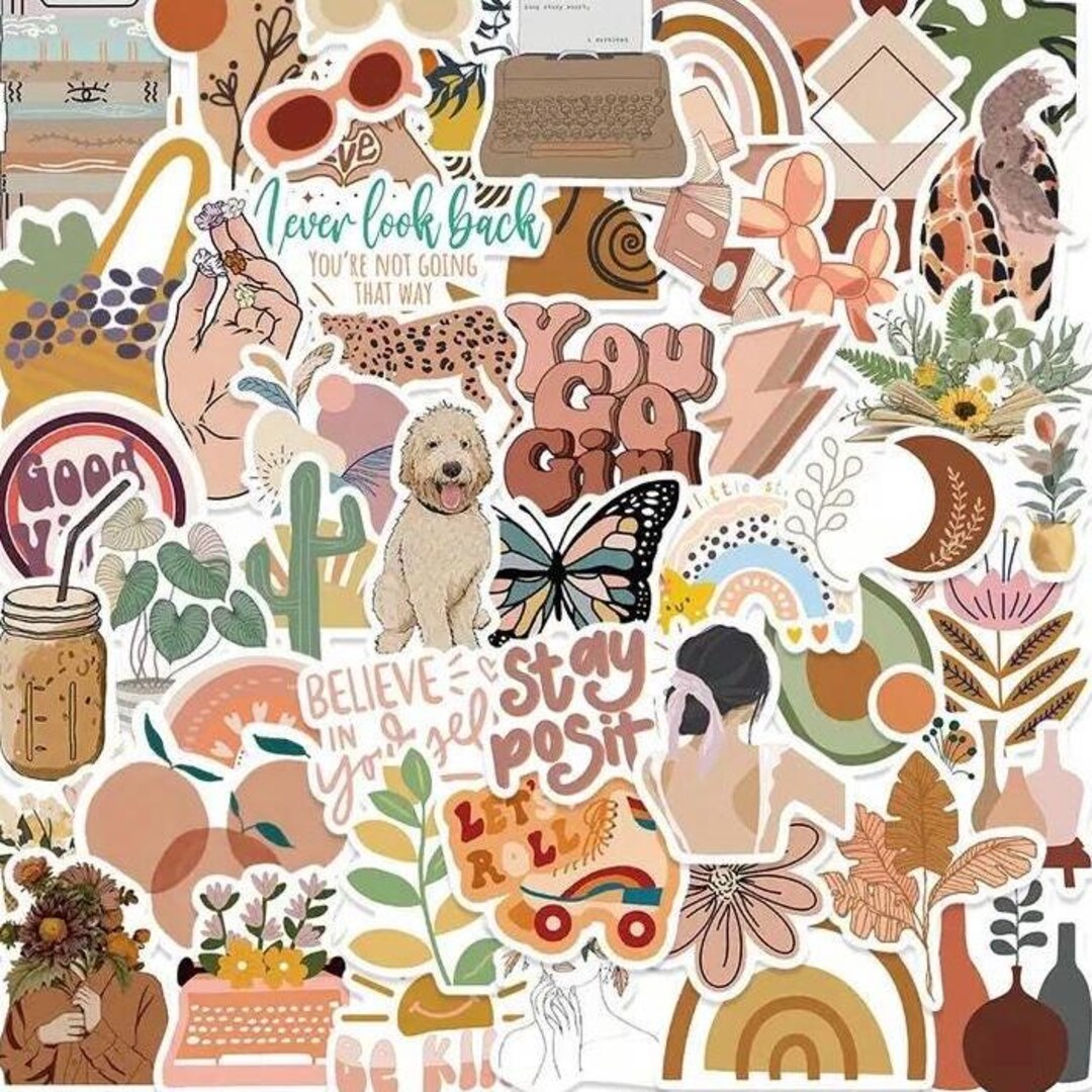 Boho Chic PVC Stickers | Cartoon Graffiti Decals | Self-adhesive ...