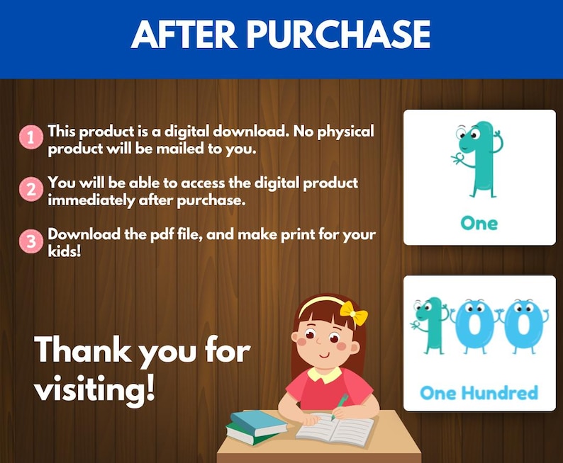 Number Flashcards 1-100: Early Math Homeschool (digital Download) - Etsy