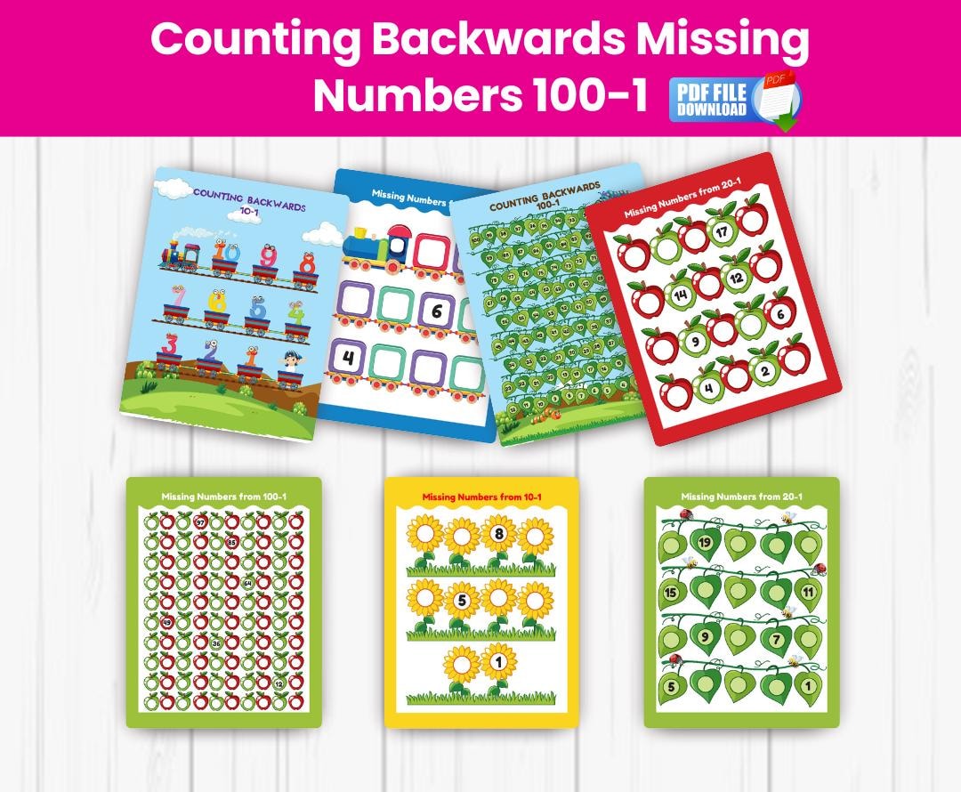 Counting Backwards Missing Numbers Game 100-1, Fun Educational Activity ...