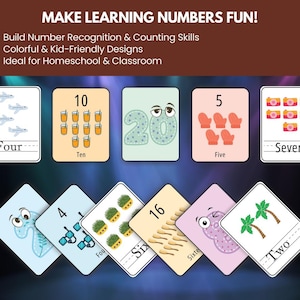 Number Flashcards (1-20) – Preschool & Toddler Learning, Montessori ...