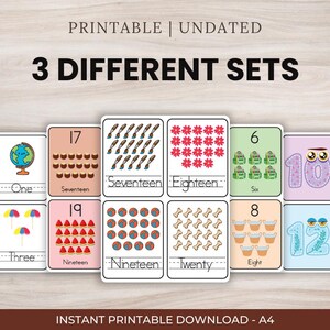 Number Flashcards (1-20) – Preschool & Toddler Learning, Montessori ...