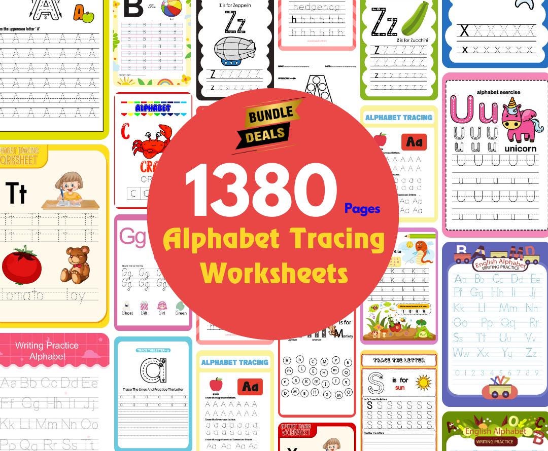 1380 Alphabet Tracing Worksheets Mega Bundle – Instant Download ...