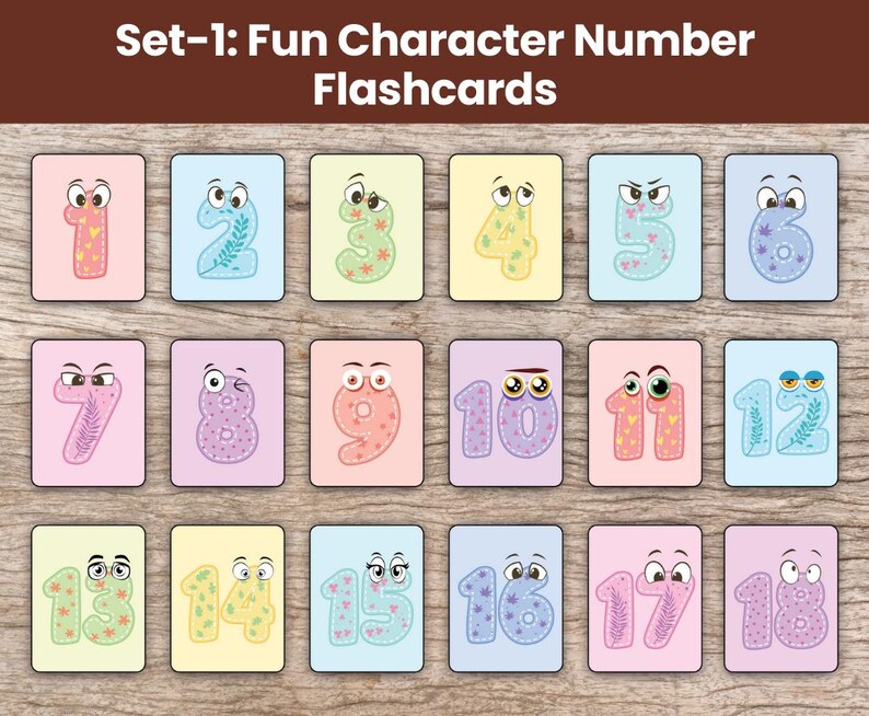 Number Flashcards (1-20) – Preschool & Toddler Learning, Montessori ...