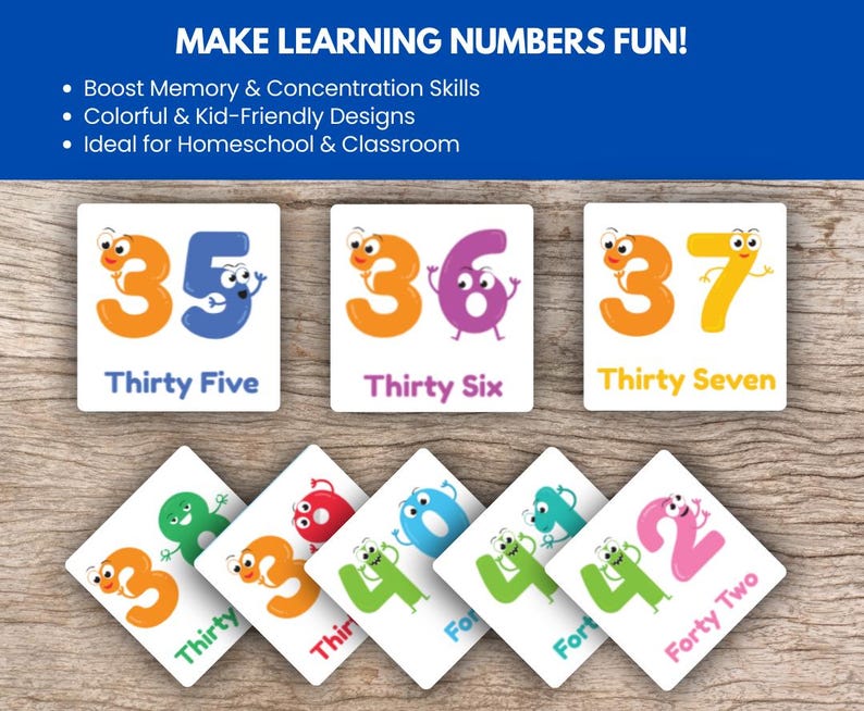 Number Flashcards 1-100: Early Math Homeschool (digital Download) - Etsy