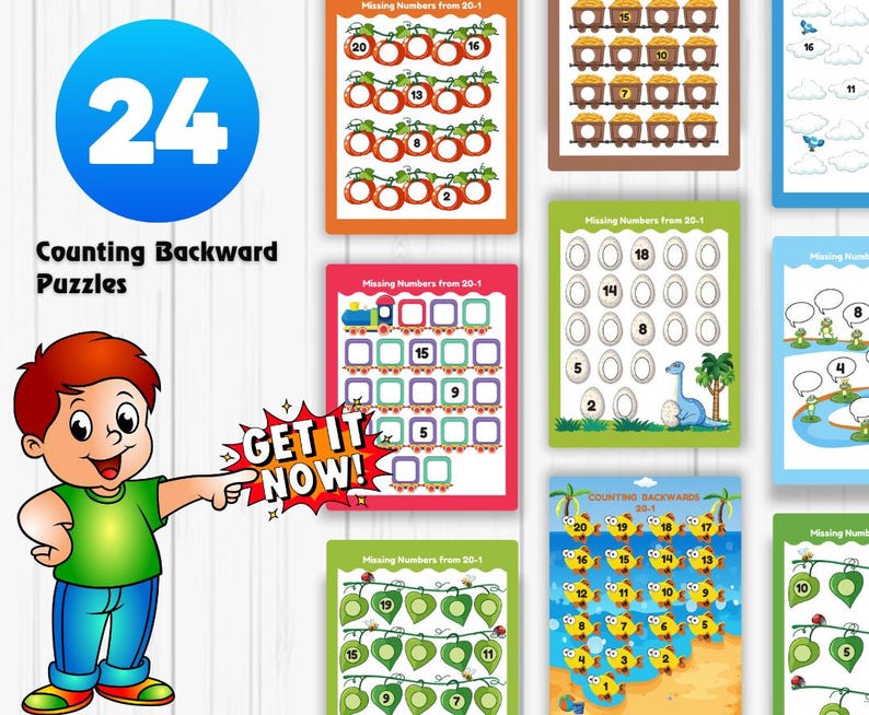 Counting Backwards Missing Numbers Game 100-1, Fun Educational Activity ...