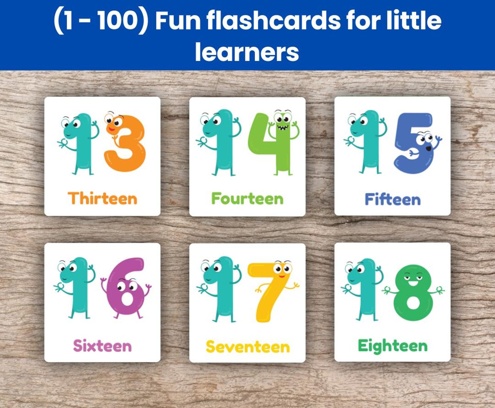 Number Flashcards 1-100: Early Math Homeschool (digital Download) - Etsy