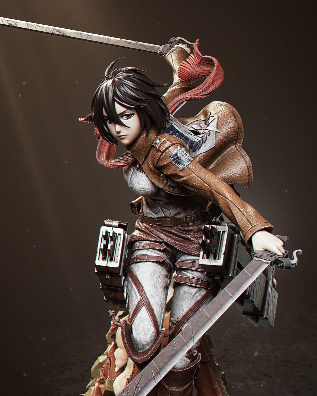 Mikasa L'attaque Des Titans. Modele Fichier STL Haute Qualité Impression Diorama Figurine ...