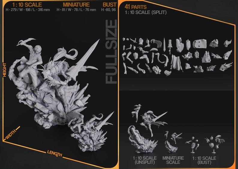 Sung Jin Woo Bust Solo Leveling STL Model Resin Printer 3D Printing ...