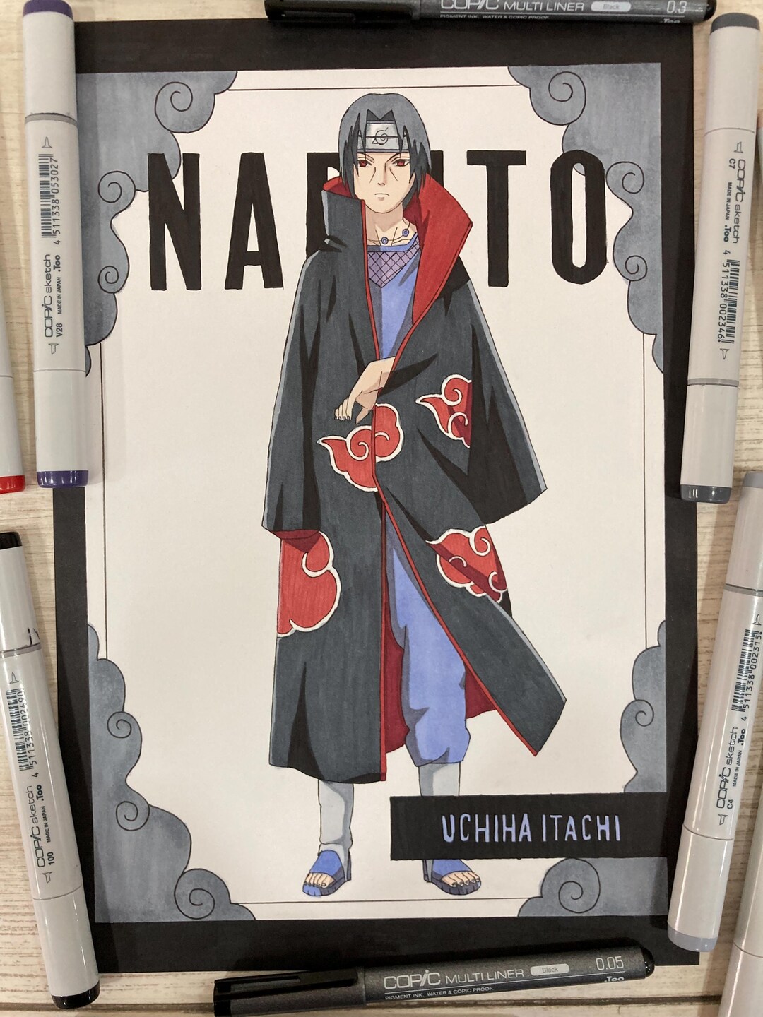 Uchiha Itachi Naruto Drawing Painting Marker Copic Anime Handmade Rare ...