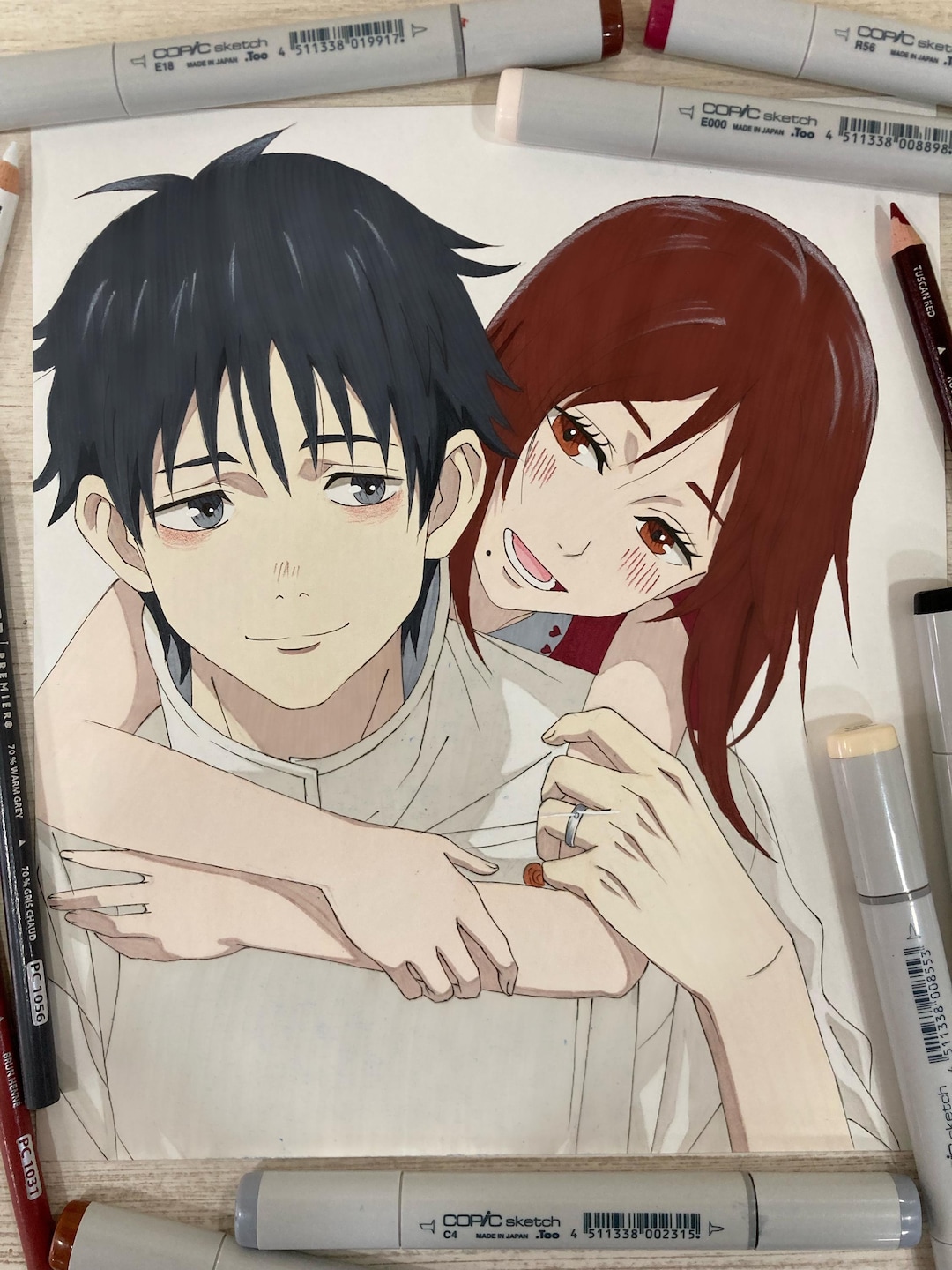 Jujutsu Kaisen Zero Yuta and Rika Drawing Painting Marker Copic Anime ...
