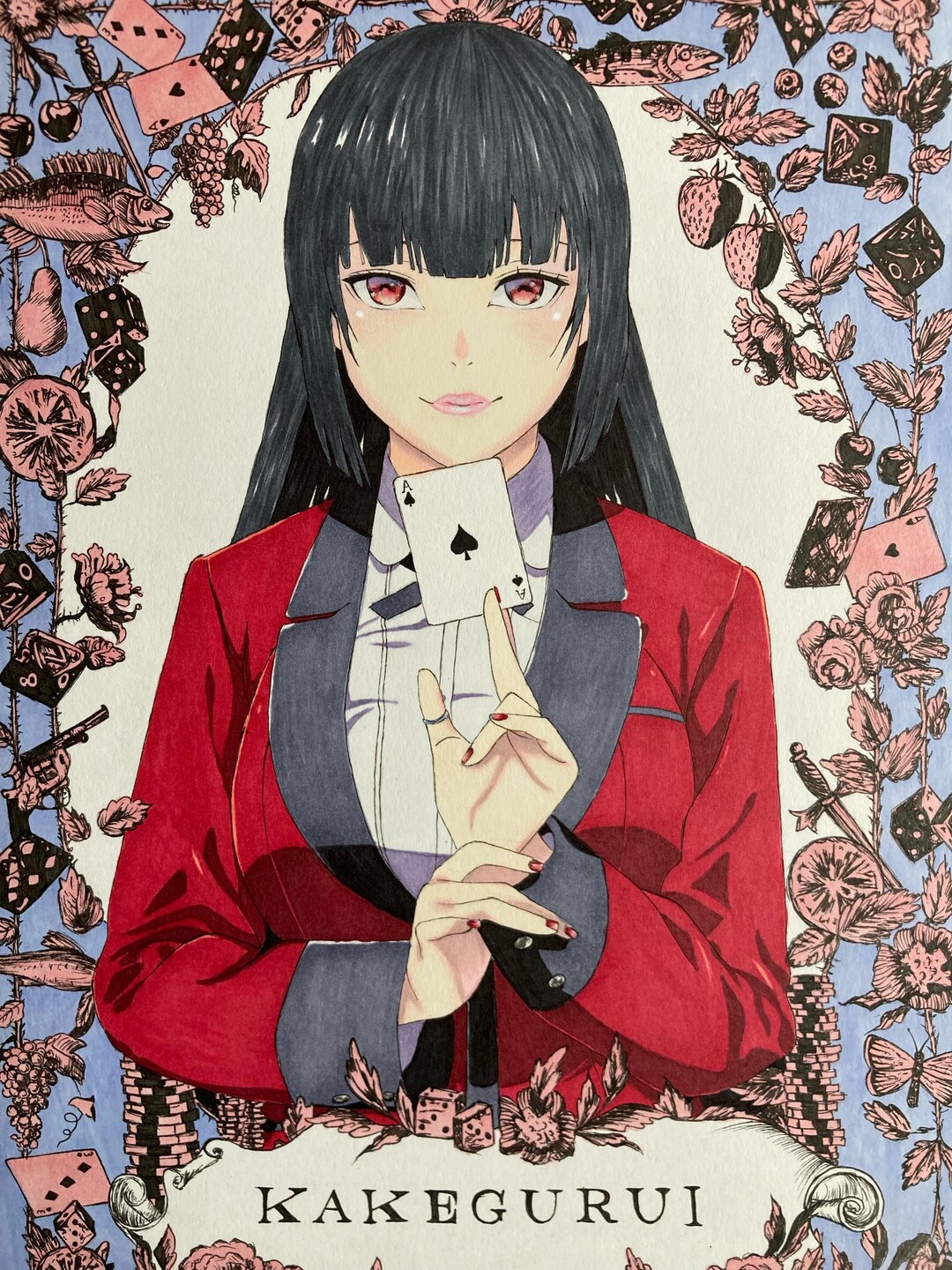 Kakegurui Yumeko Jabami Drawing Painting Marker Copic Anime Handmade ...