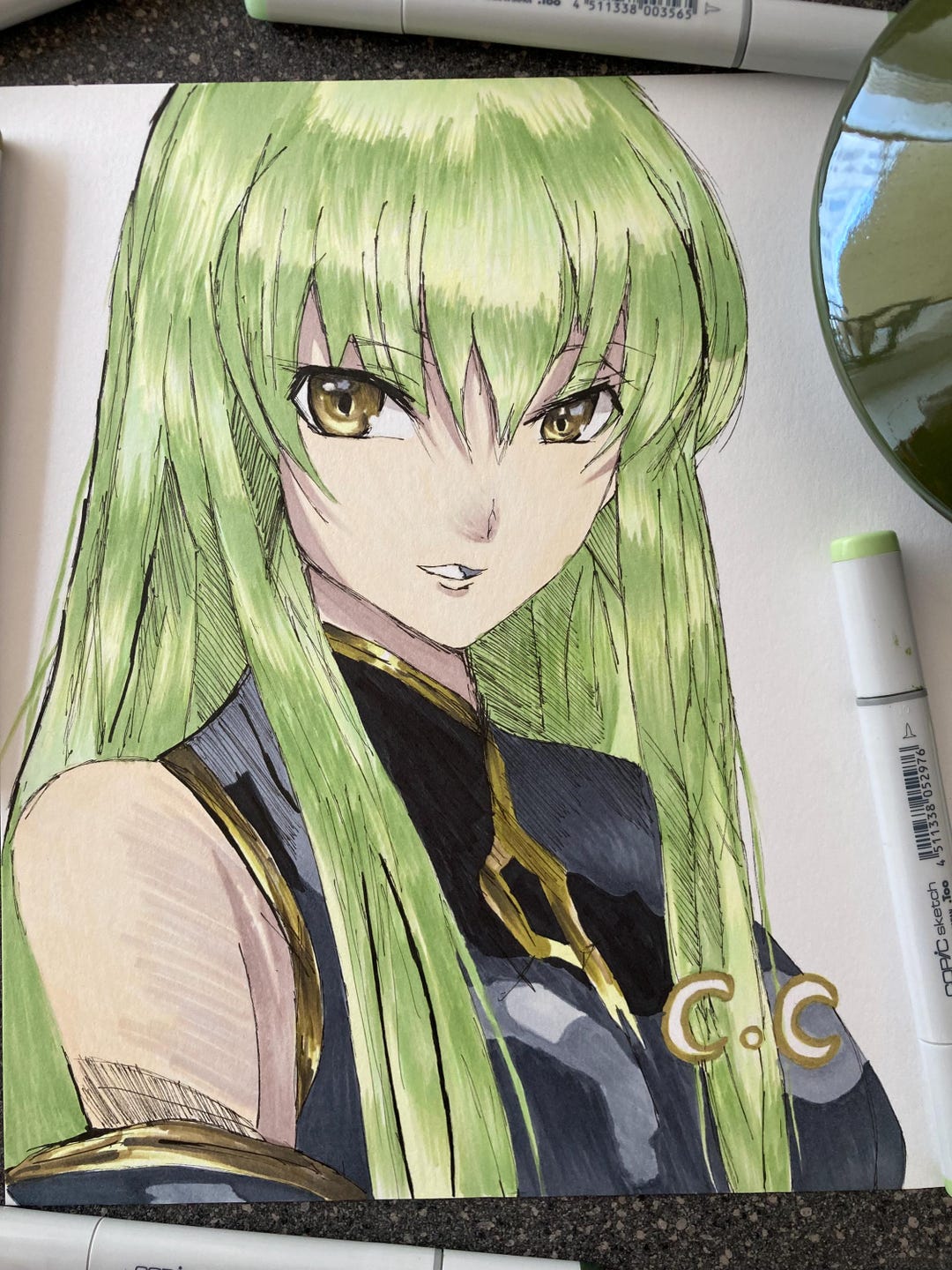 C.C Code Geass Drawing Painting Marker Copic Anime Handmade Rare Japan ...
